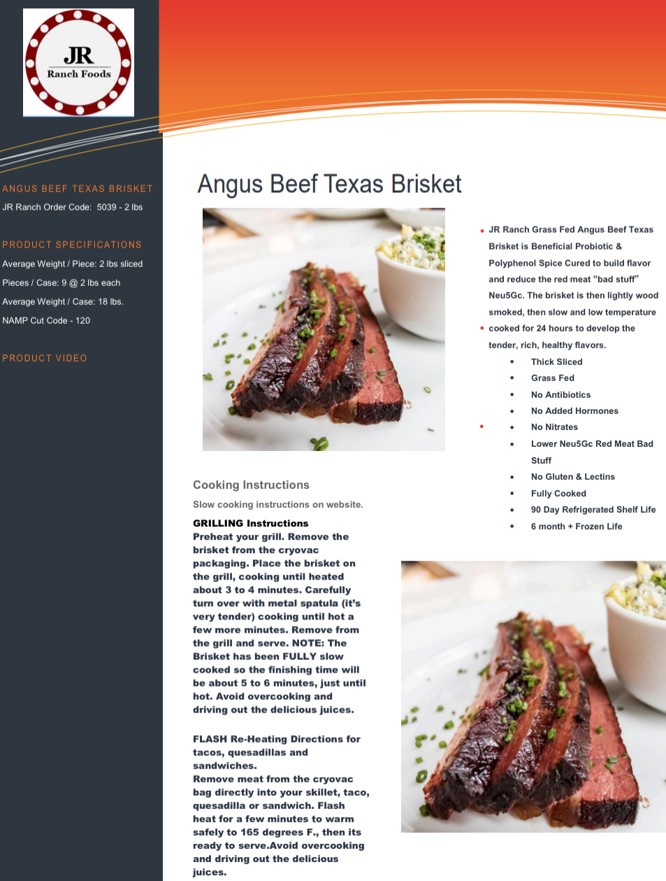 GRASS FED Product Specification - J&R Ranch Foods