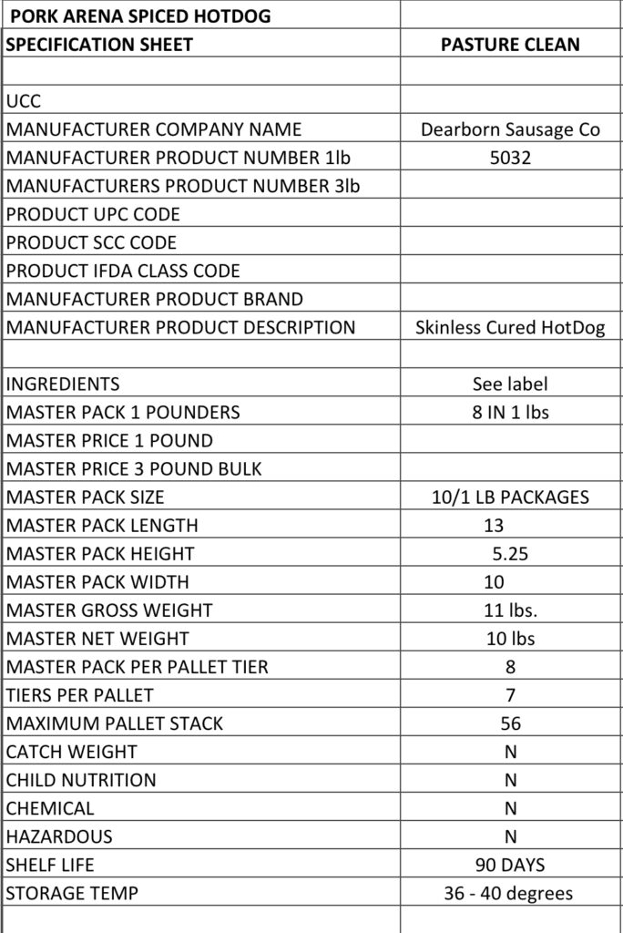 GRASS FED Product Specification - J&R Ranch Foods